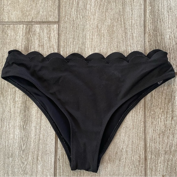 Zaful | Swim | Scalloped Black Bikini Bottom | Poshmark